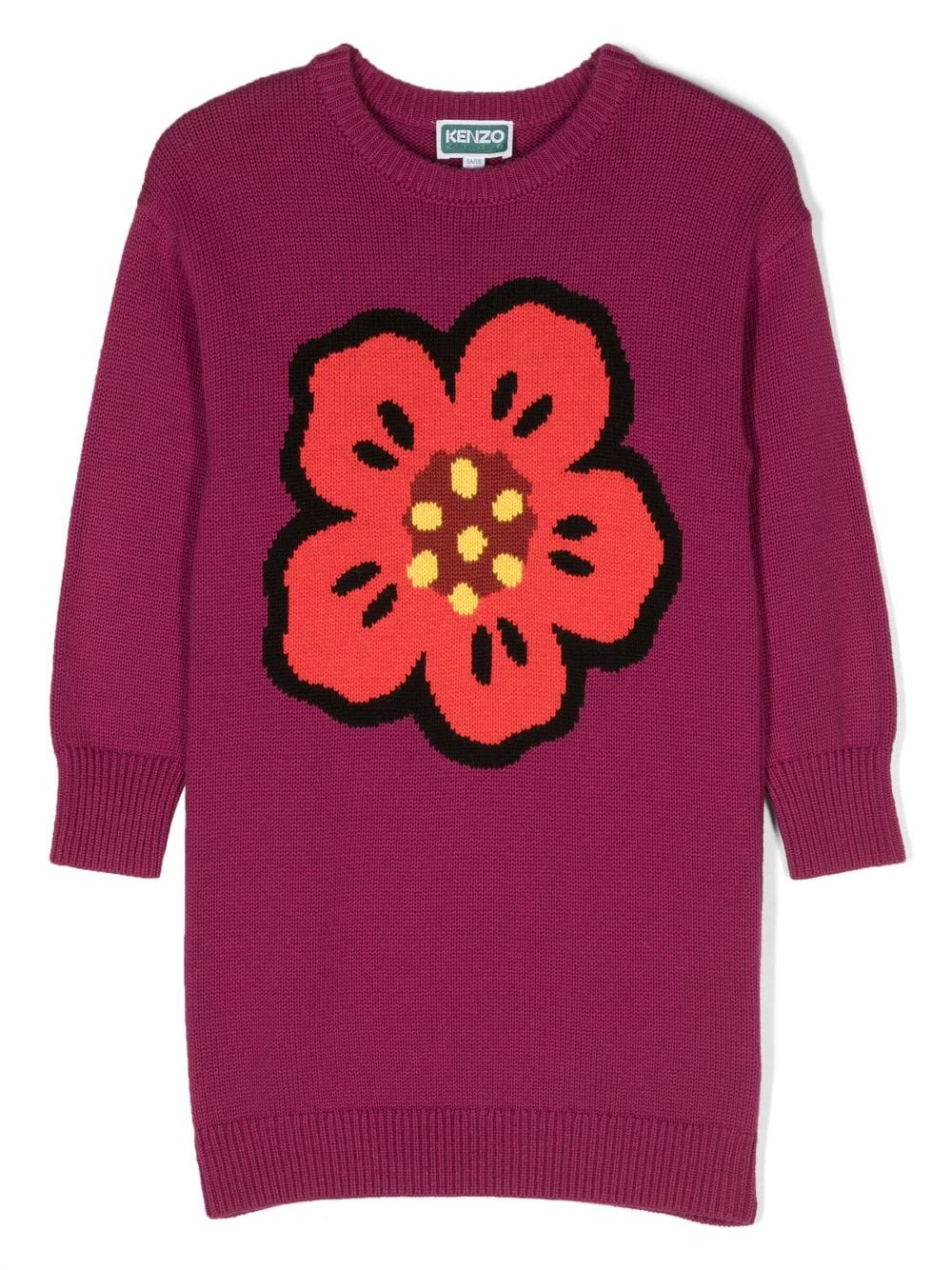 'Ikebana Boke Flower' sweater dress KENZO Kids Viola | Grifo210