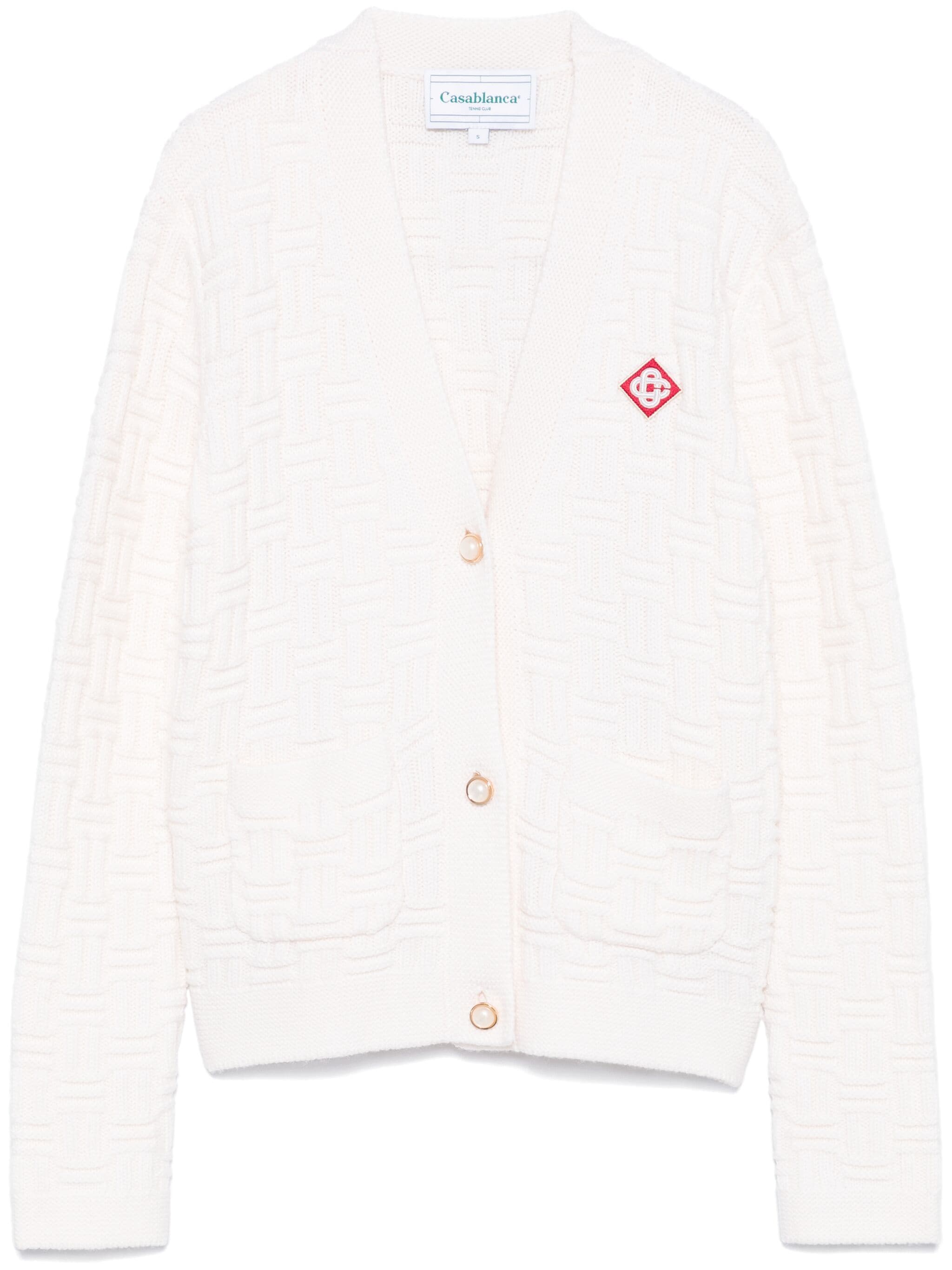 Column stitch cardigan CASABLANCA Bianco | Grifo210