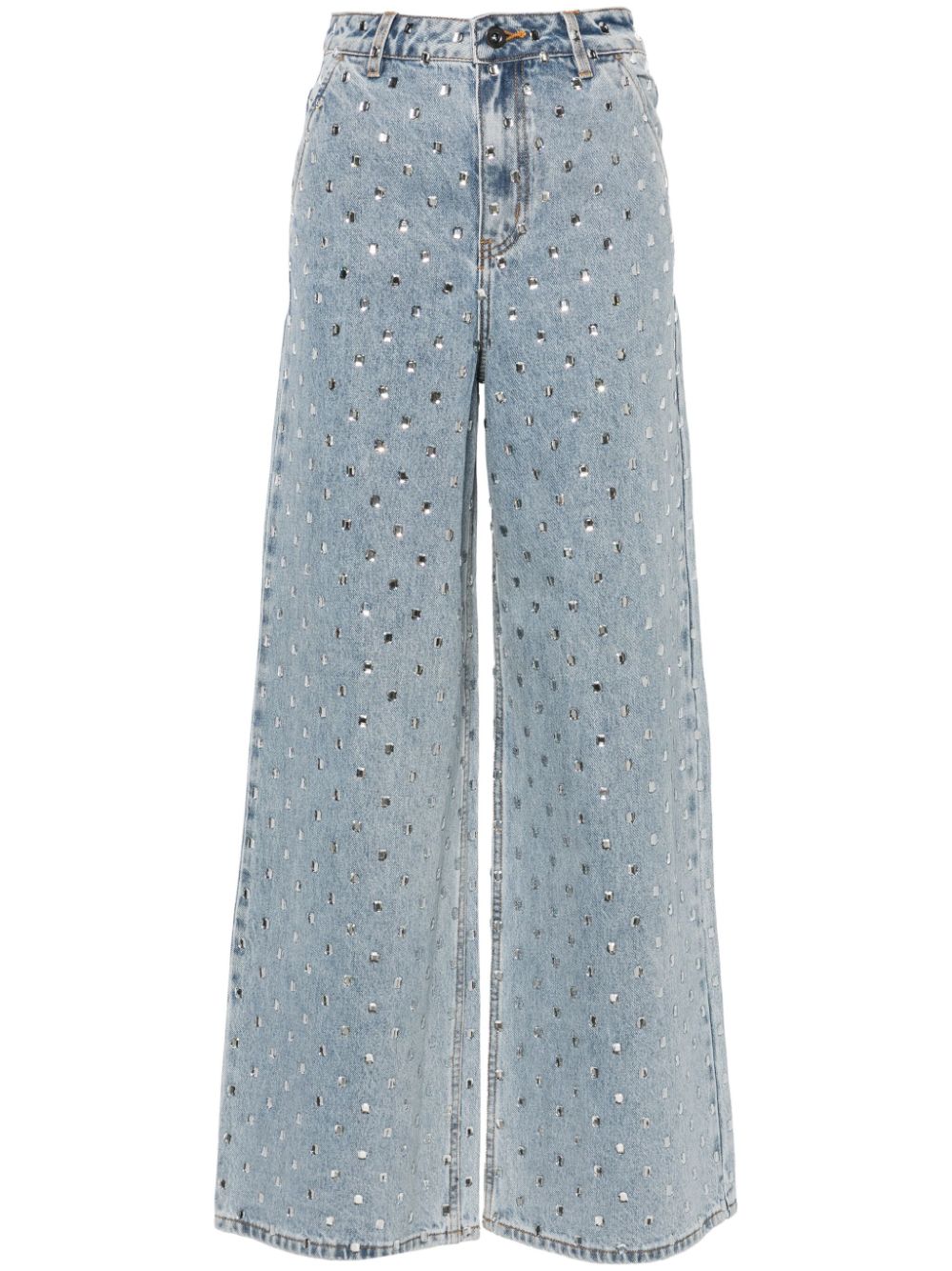 Square rhinestones denim jeans SELF PORTRAIT Blu | Grifo210