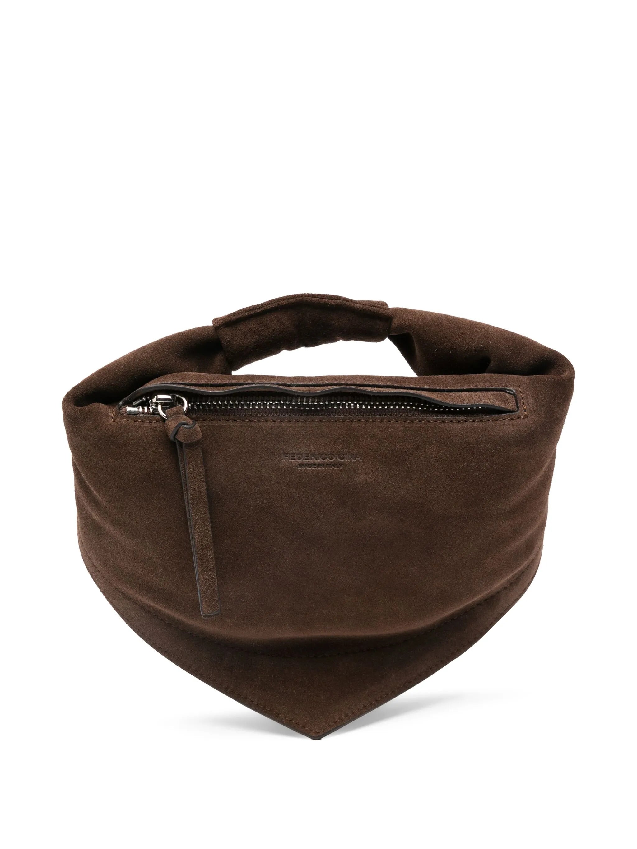 Mini Tortellino bag in suede FEDERICO CINA Marrone | Grifo210