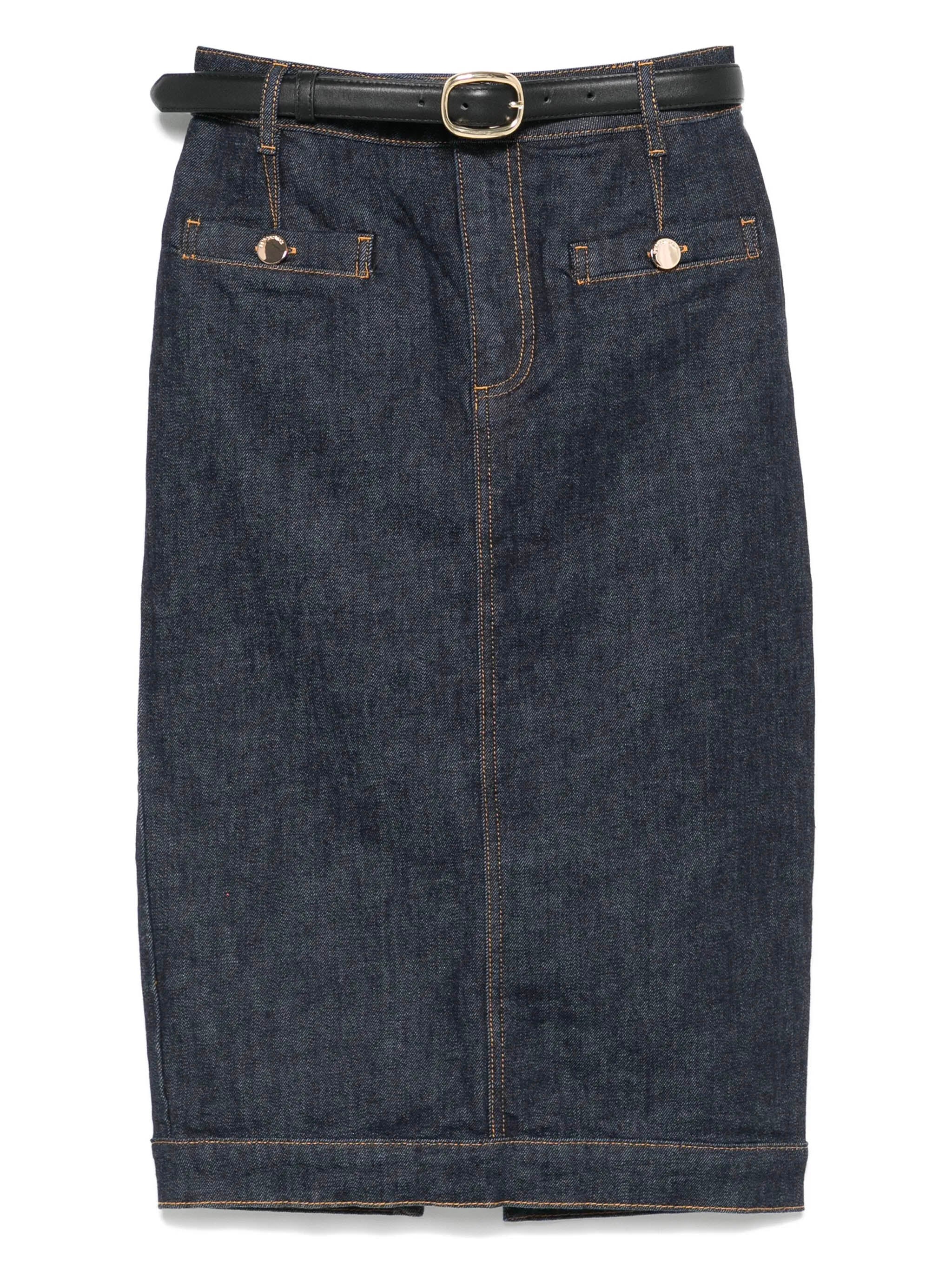 Denim Midi Skirt SELF PORTRAIT Blu | Grifo210