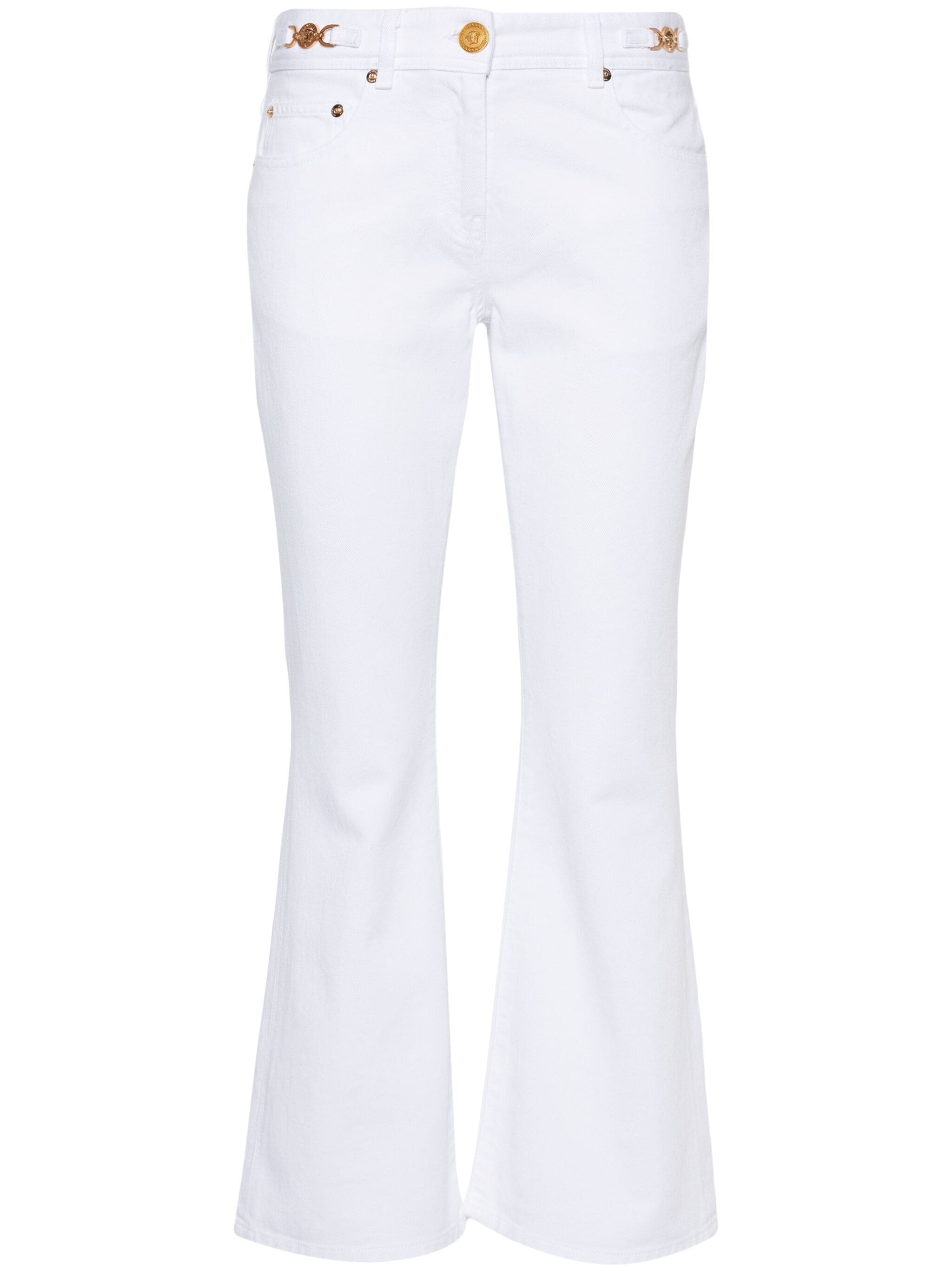 Crop Flared Jeans VERSACE Bianco | Grifo210