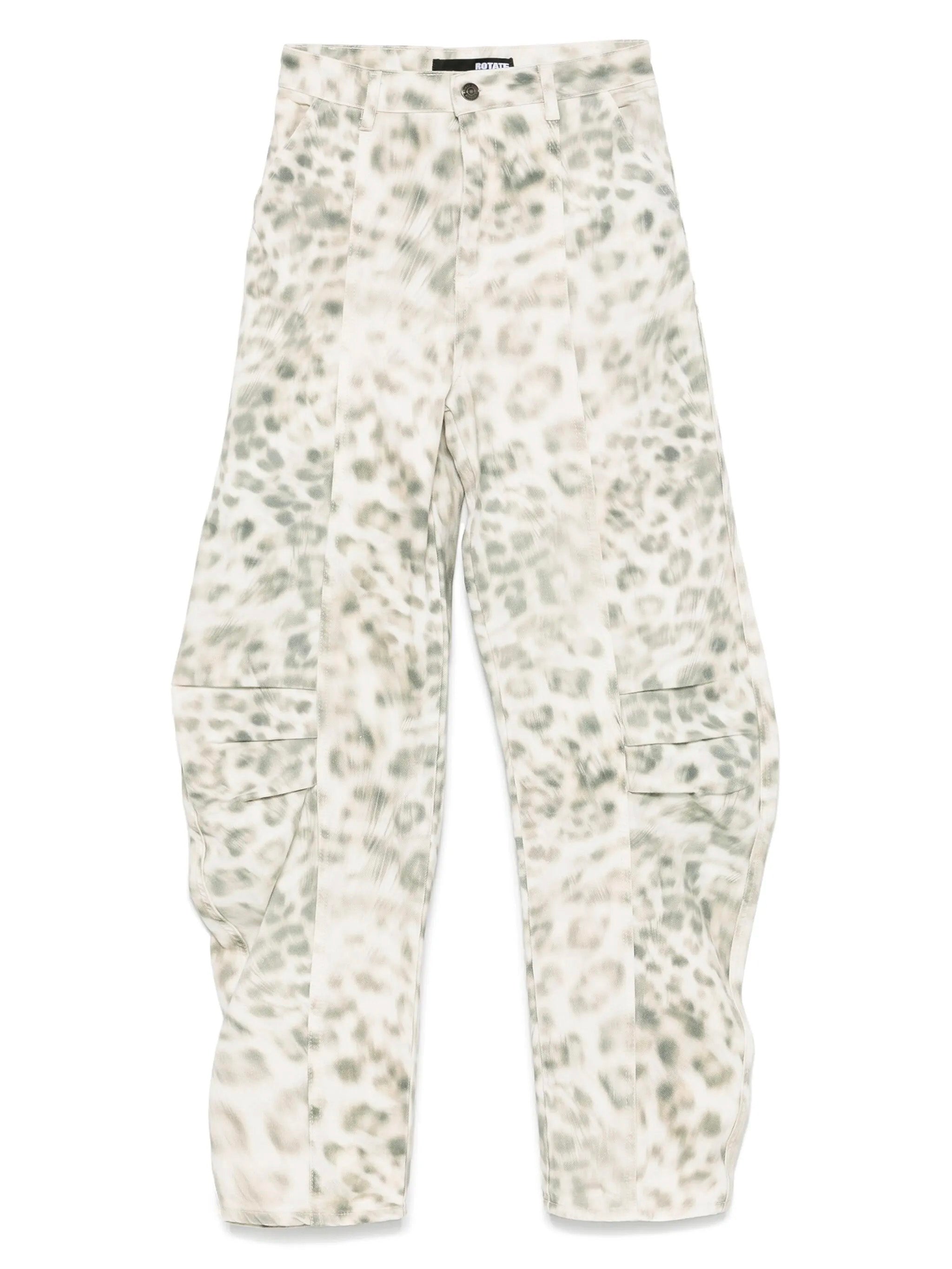 Printed denim cargo pants ROTATE Verde | Grifo210